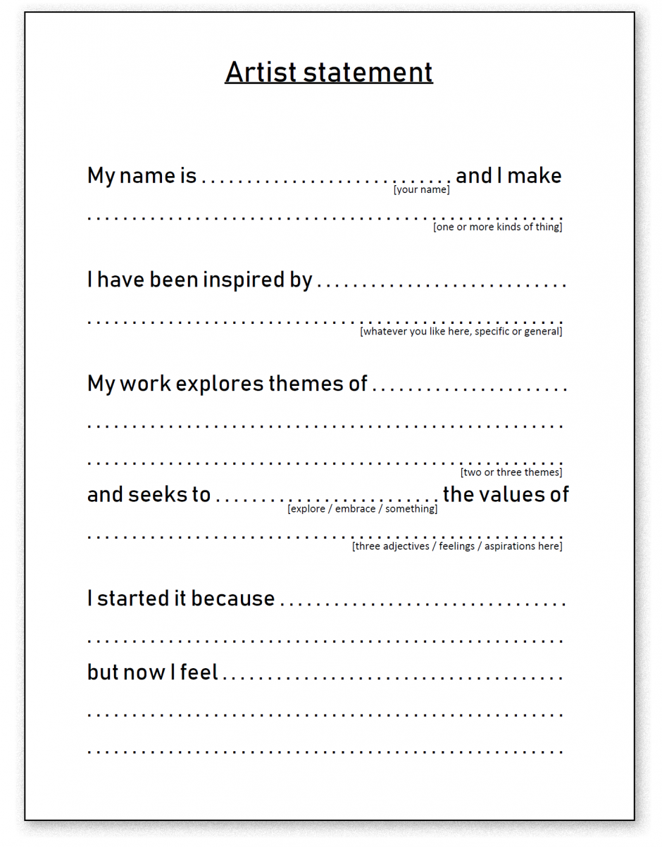 David Gauntlett | Artists’ statement worksheet